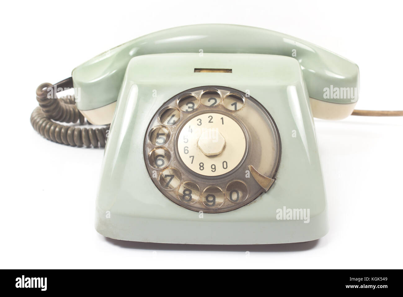 Old telephone isolated on white background Stock Photo - Alamy