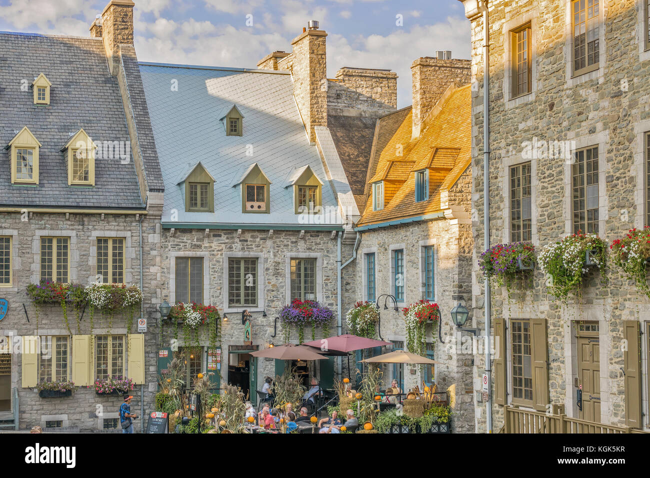 Historic Old Buildings, The Lower Old Town, Quebec City, Canada Stock ...