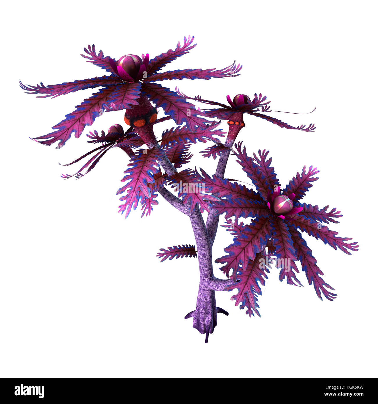 3D rendering of a fantasy alien plants isolated on white background ...