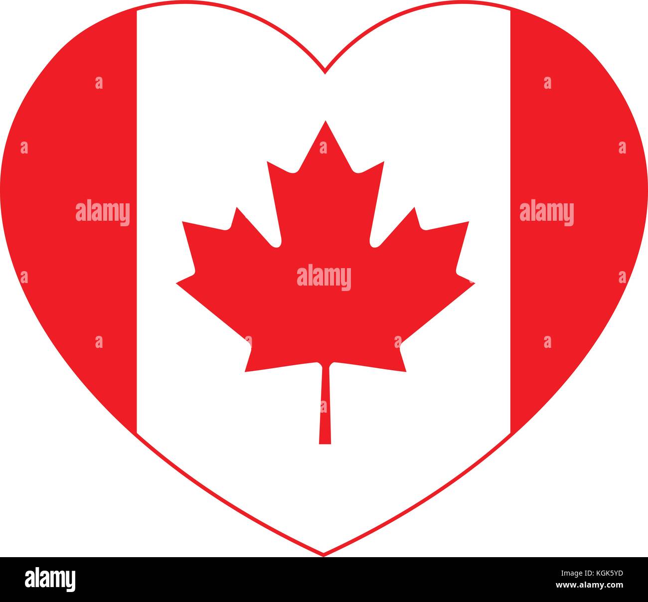Canada flag in the heart. Canadian flag vector illustration Stock ...