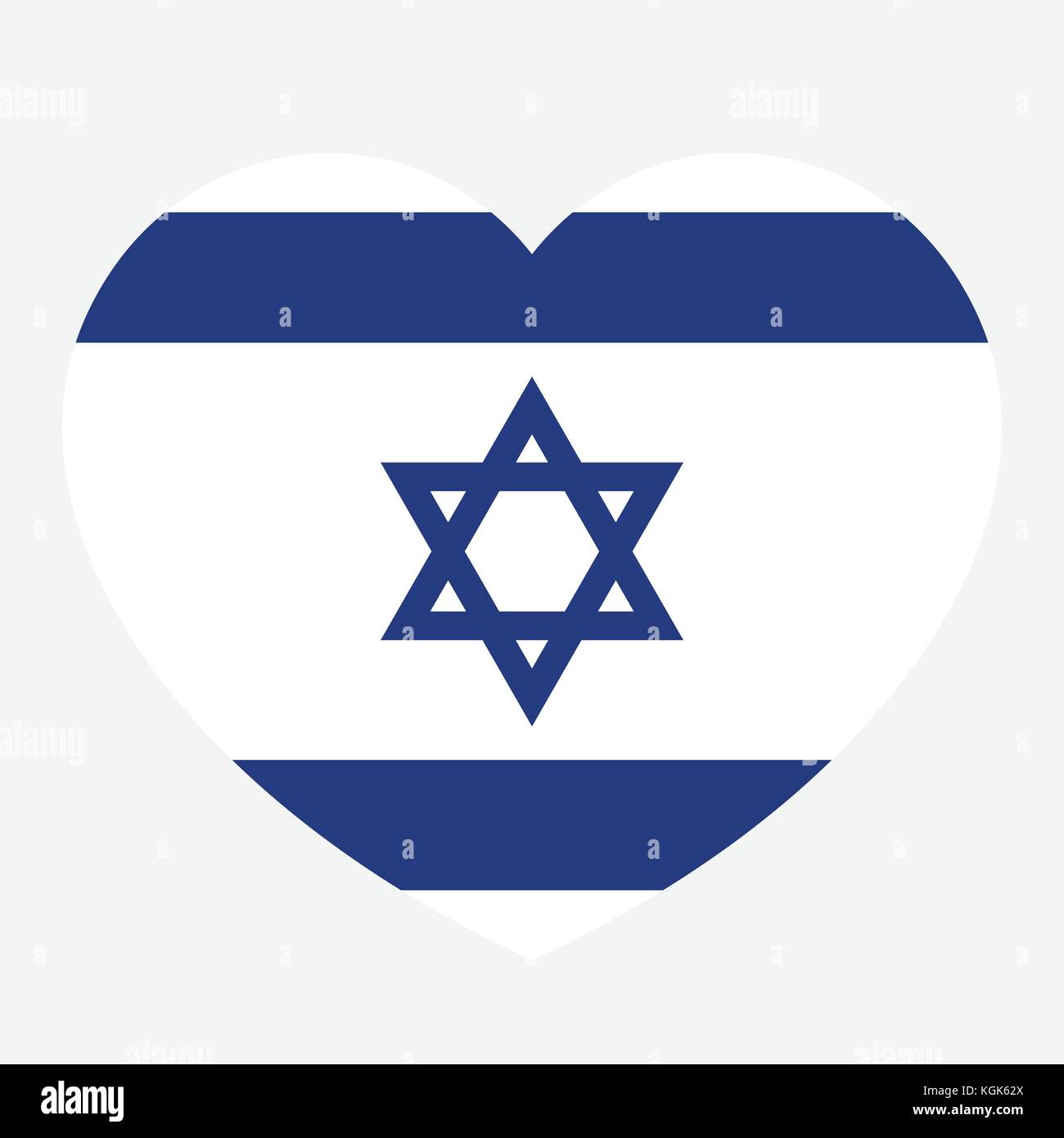 Israel flag in the heart, Israeli flag, vector illustration Stock ...