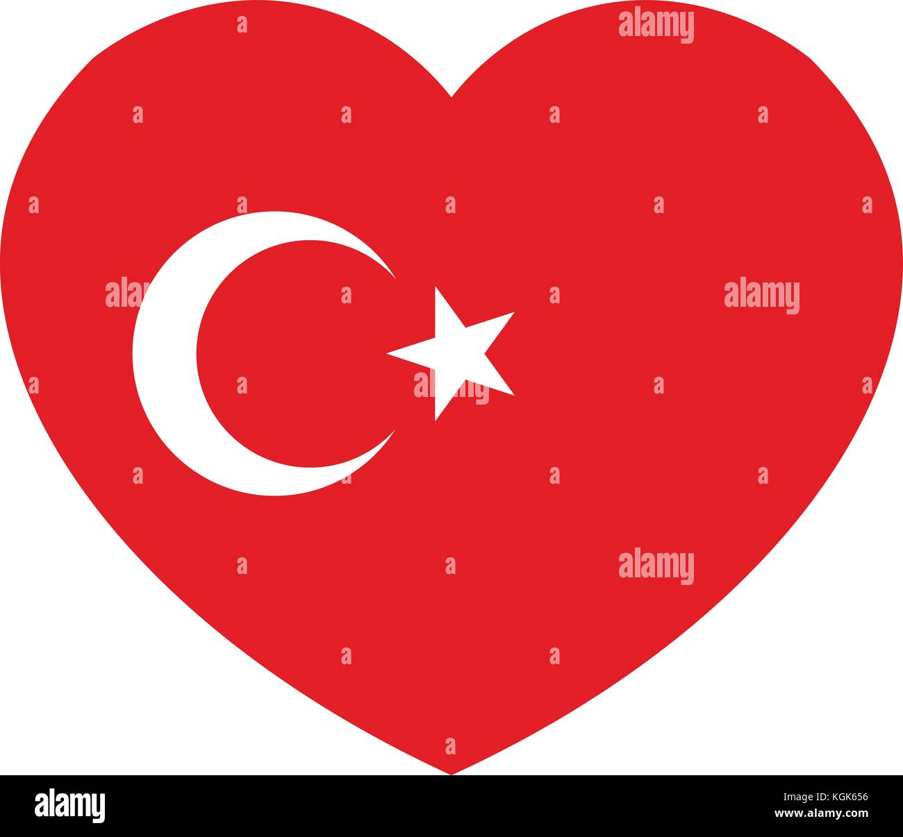 Turkey flag in the heart. Turkish flag, vector illustration Stock ...
