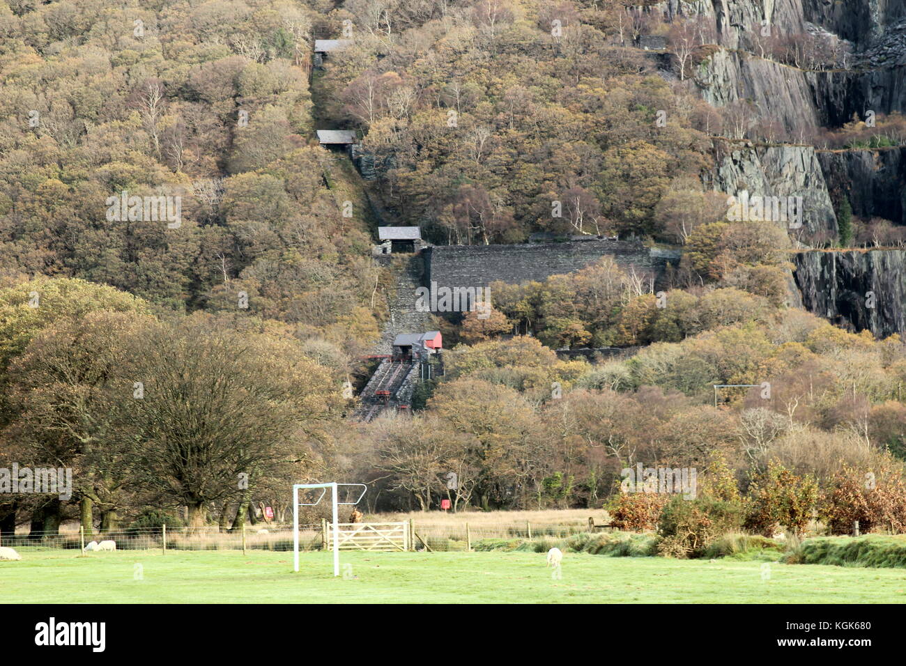 Llyn peris and Former Dinorwig slate mine Llanberis Wales Stock Photo ...