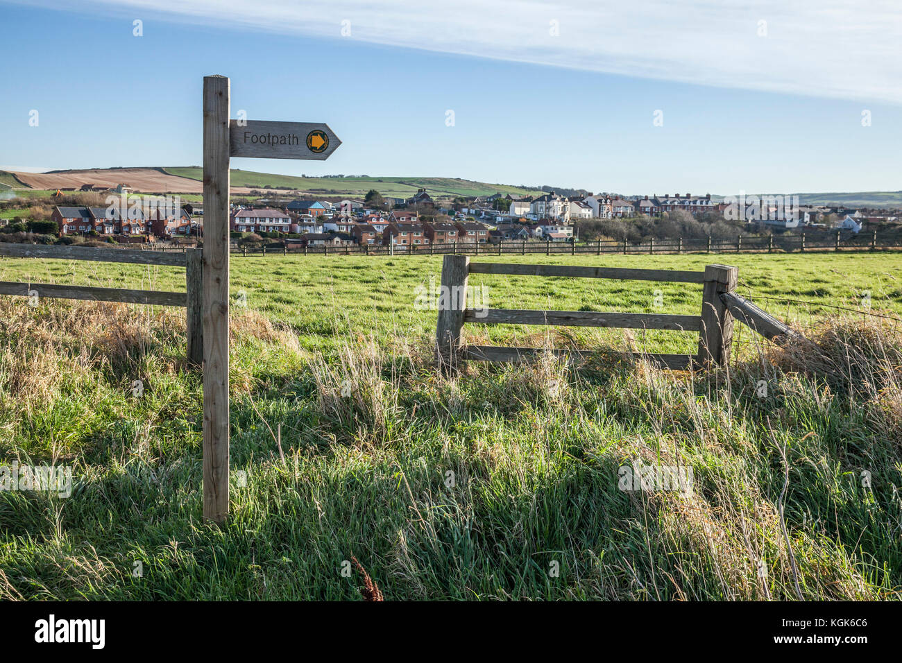Pathway sign post at Staithes,North Yorkshire,England,UK Stock Photo ...