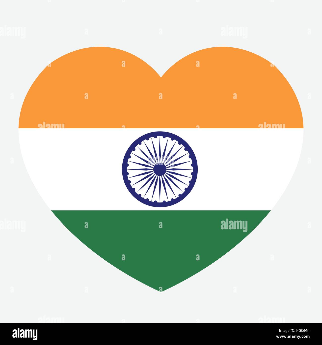 India flag in the heart, Indian flag, vector illustration Stock Vector ...