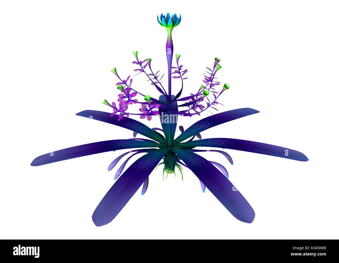 3D rendering of a fantasy alien plant isolated on white background ...