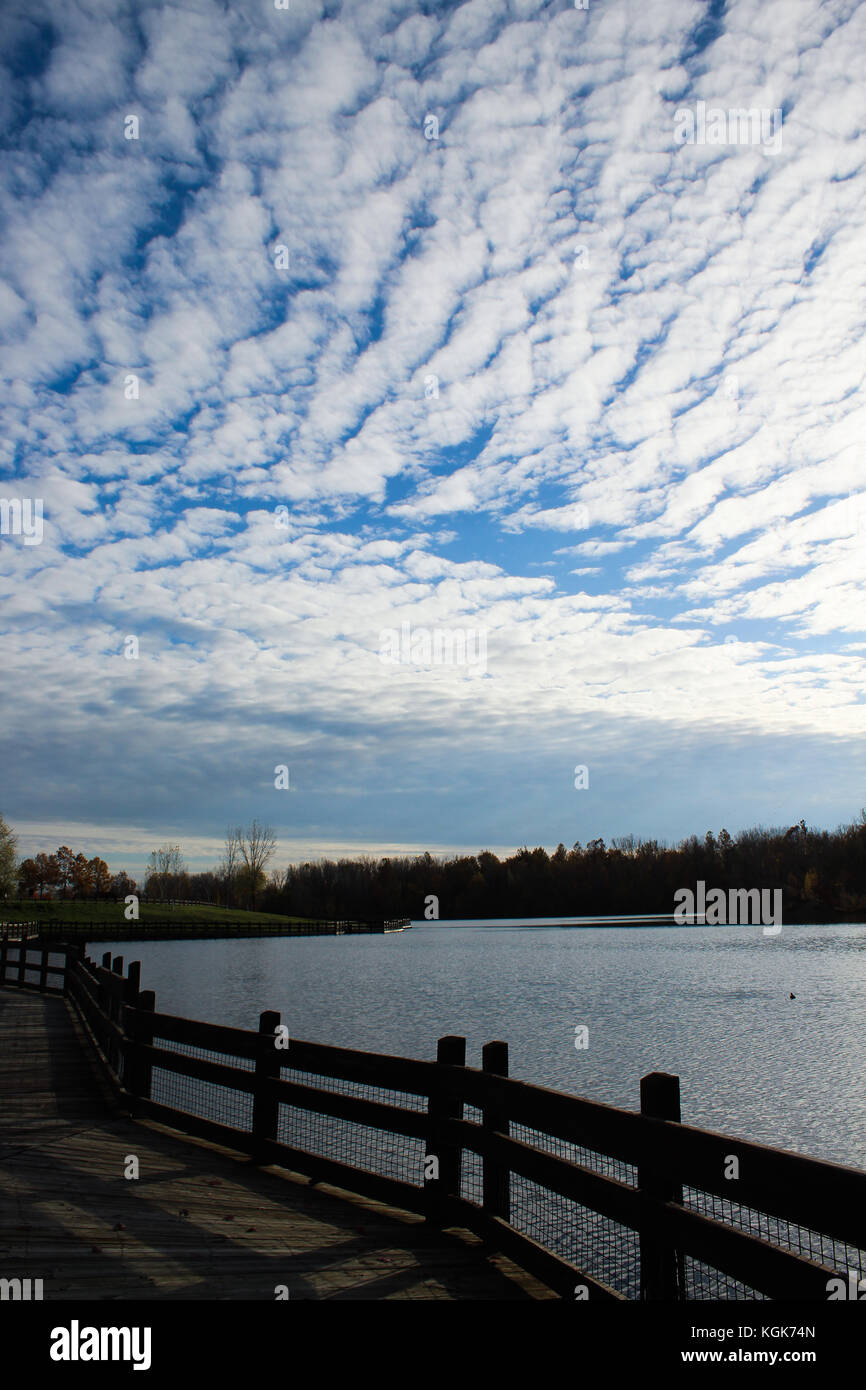 Autumn leaves and colors on trees in a park in the midwestern state of ...