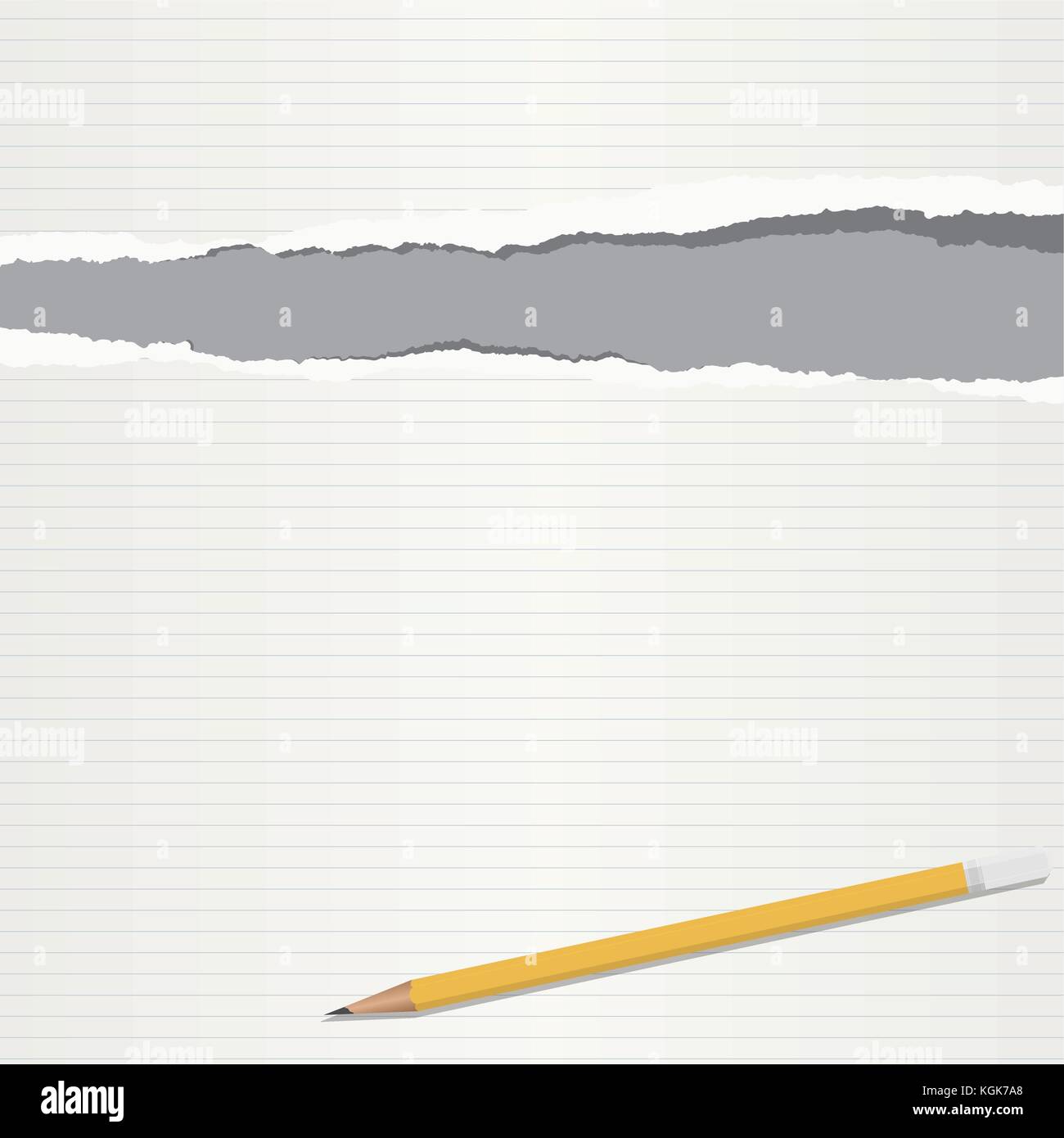 White lined ripped notebook paper sheets, note for text or message ...