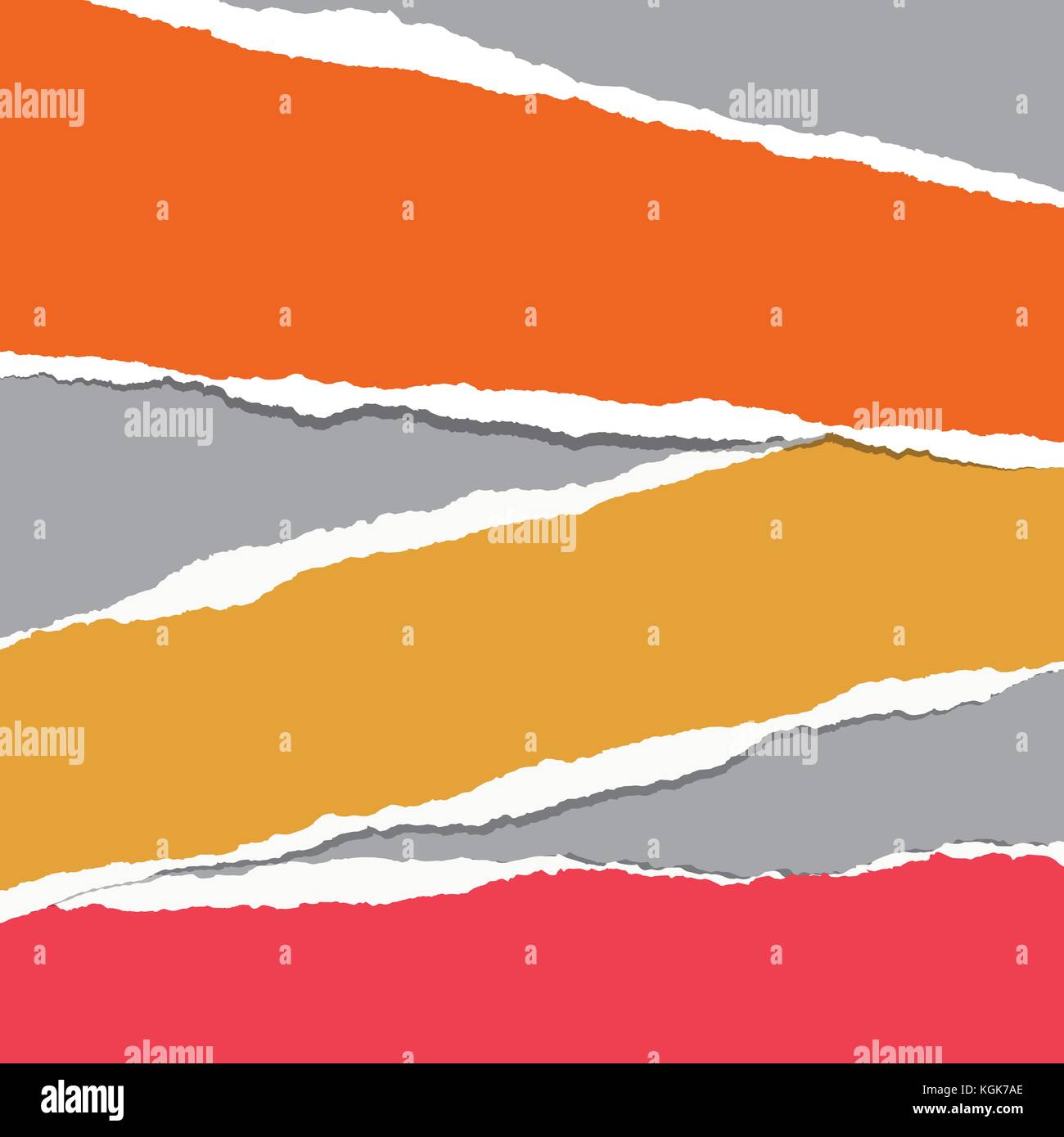 Bright colorful ripped notebook paper strips, note for text stuck on ...