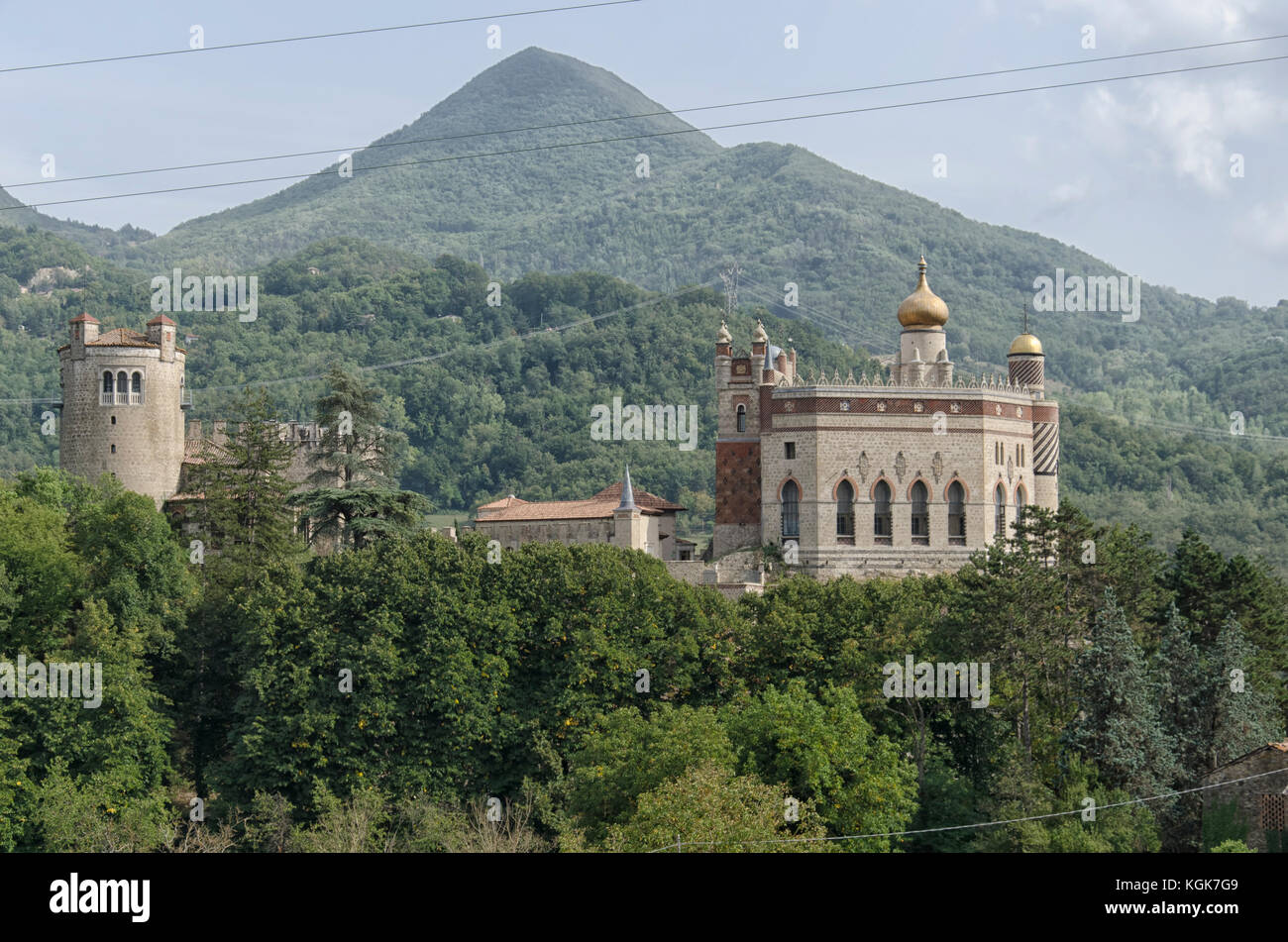 View of the Rocchetta Mattei in an eclectic style Stock Photo - Alamy
