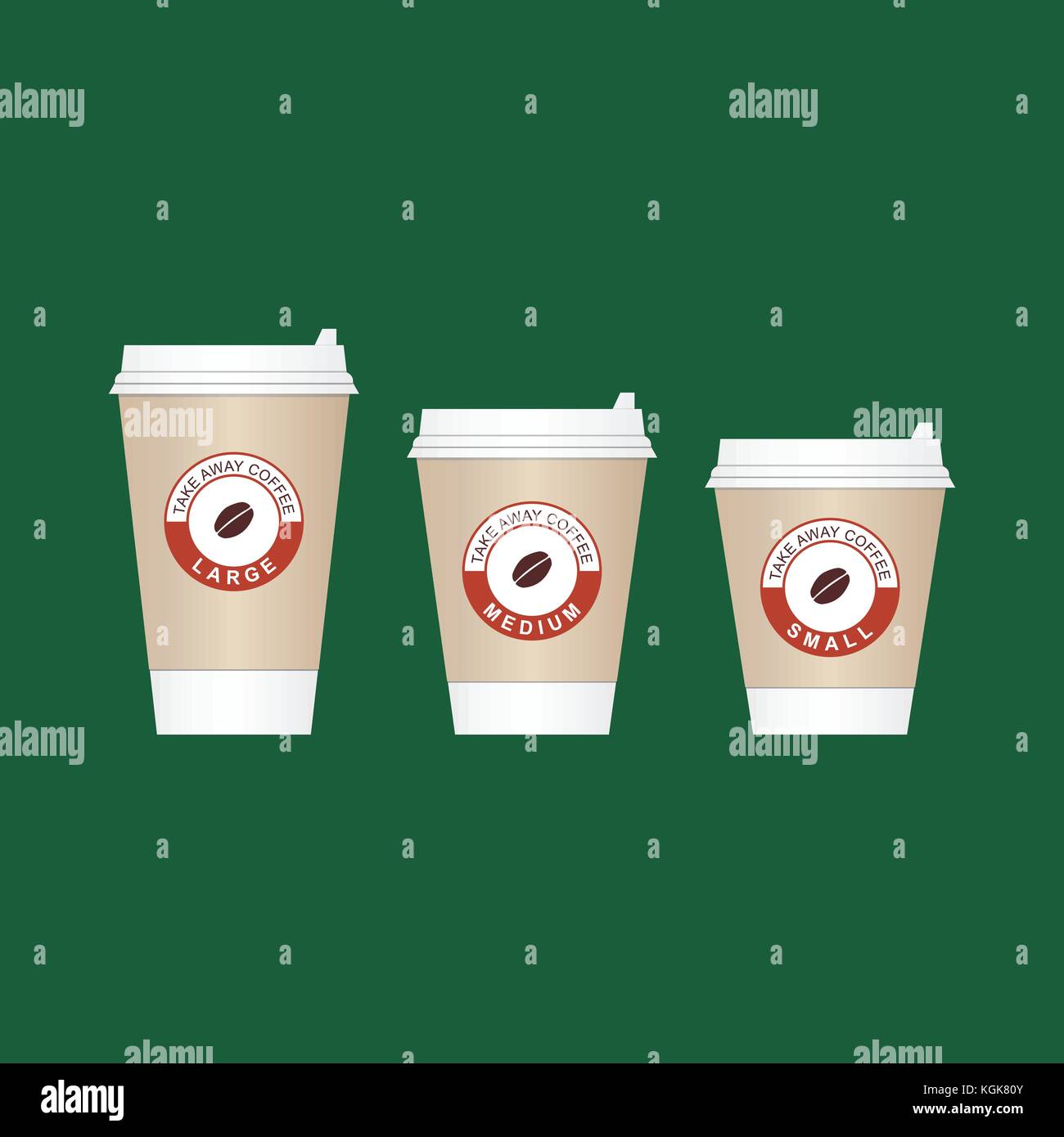 Sizes of takeaway coffee cup Stock Vector Images - Alamy