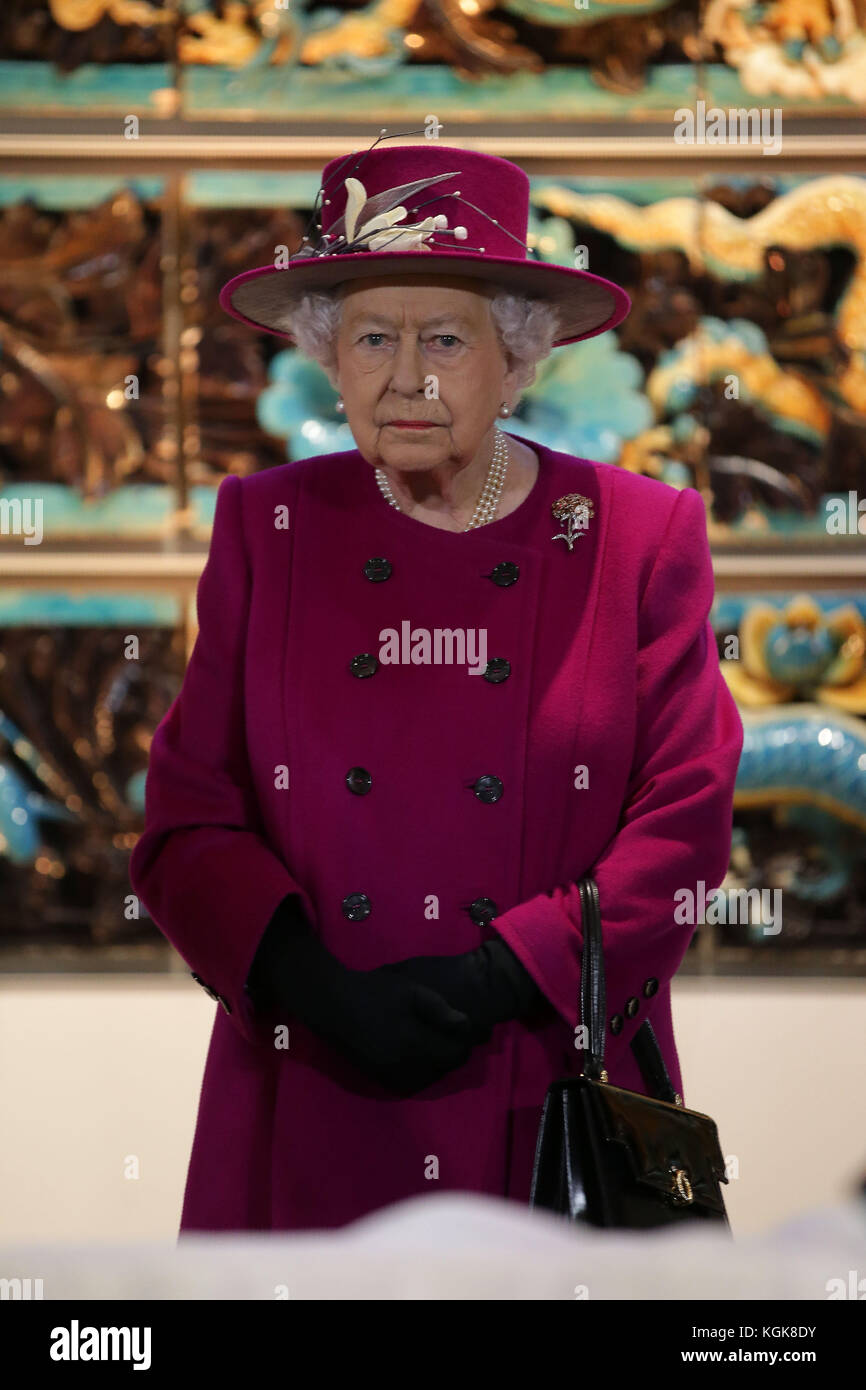 Queen Elizabeth II during a visit to the British Museum in London to ...
