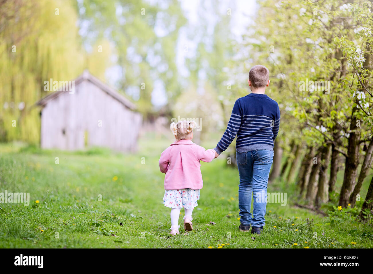 Young Boys Walking Away Together