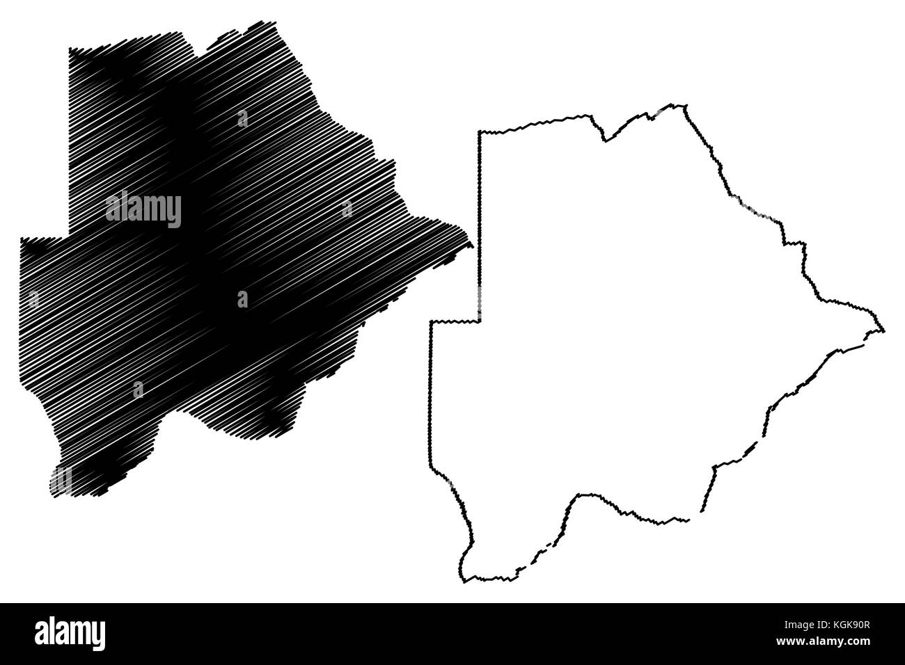 Botswana map vector illustration, scribble sketch Botswana Stock Vector ...