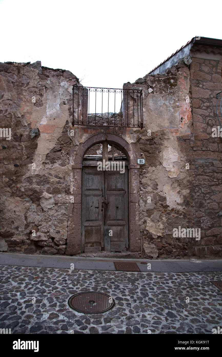 Old derelict building in the small village of Bortigali, Sardinia ...