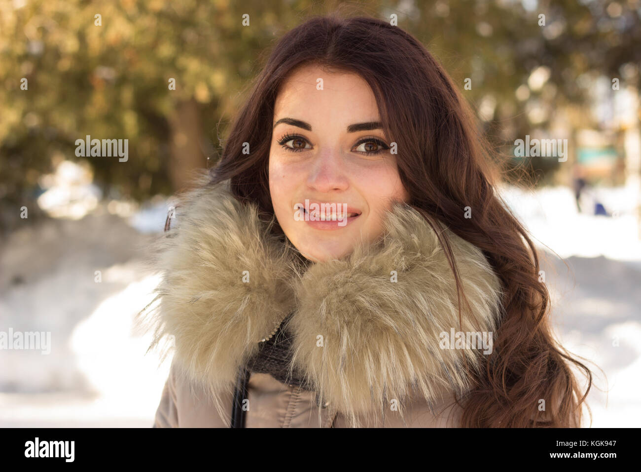 Amazing cute woman in winter Stock Photo - Alamy