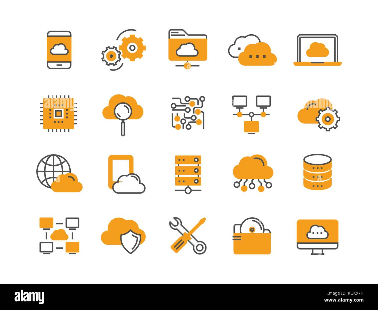 Cloud omputing. Internet technology. Online services. Data, information ...
