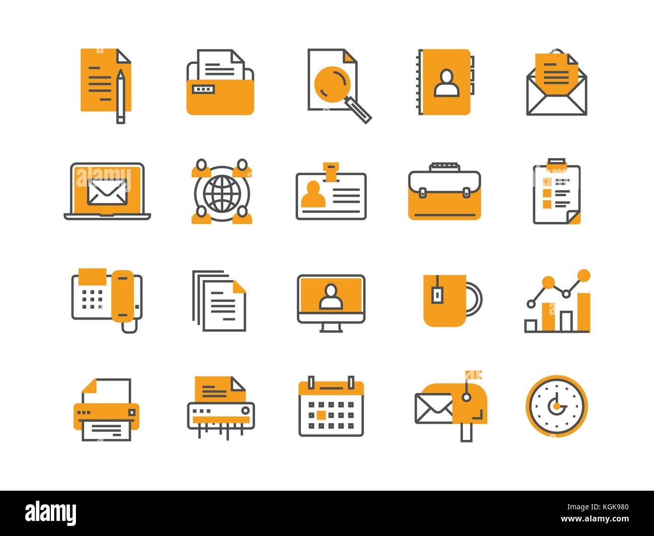 Business and office work. Documents, paperwork. Businessman. Thin line ...