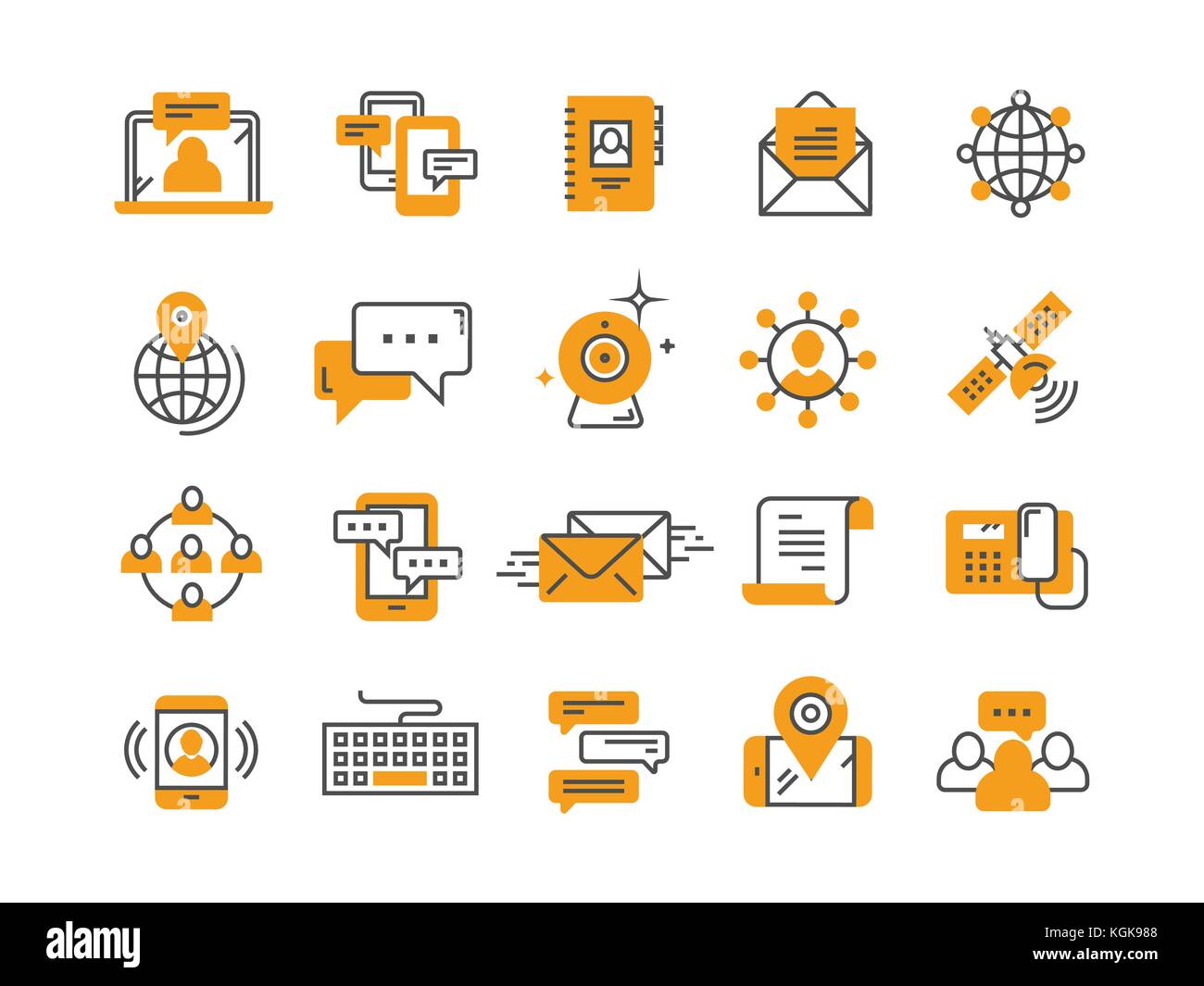 Communication. Social media. Online chatting. Phone call, app messenger ...