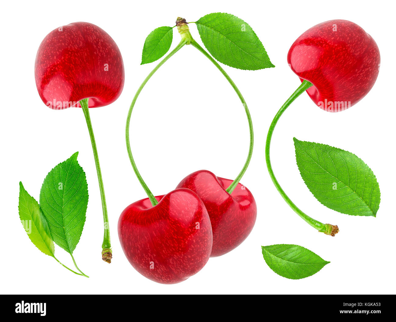 Cherry isolated on white background. Cherries collection Stock Photo ...