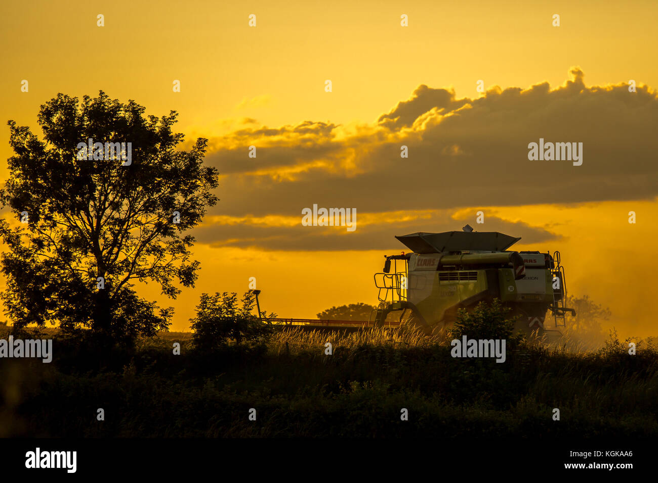 Corn combine sunset hi-res stock photography and images - Alamy