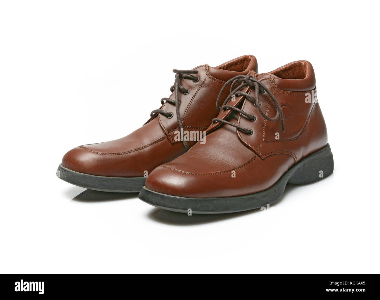 elegant Italian leather shoes on white background - closeup Stock Photo ...