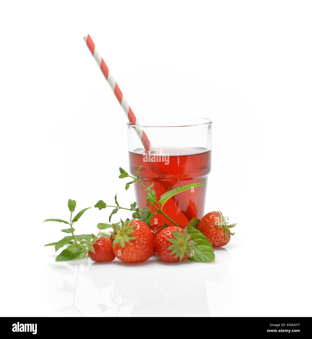 fresh strawberry beverage on the white background - closeup Stock Photo ...