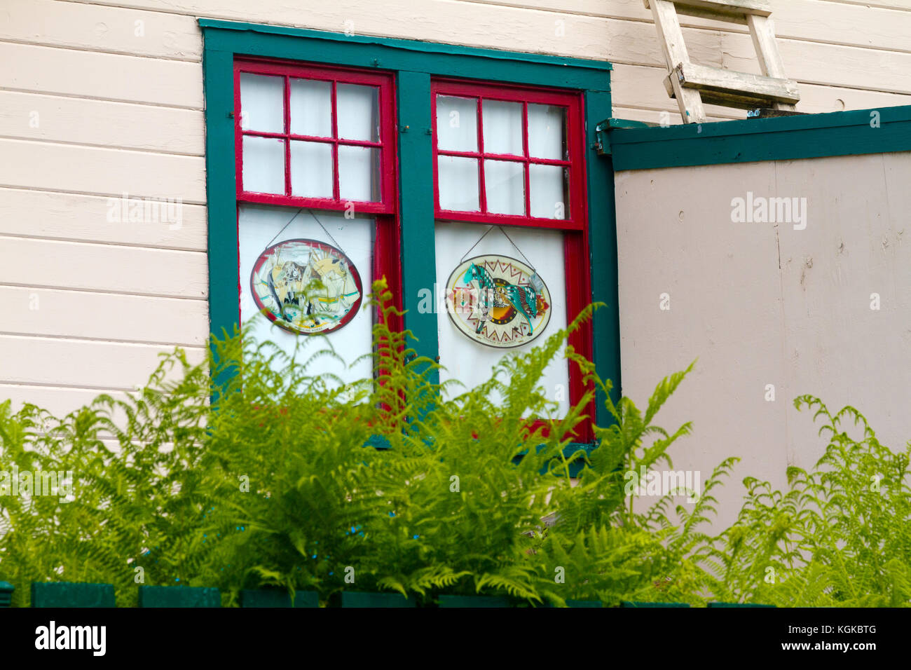 Stained glass window cottage hi-res stock photography and images - Alamy