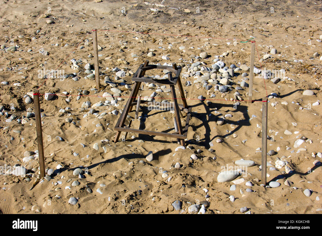 protected turtle nest at the beach of gerakas in Zante Stock Photo - Alamy