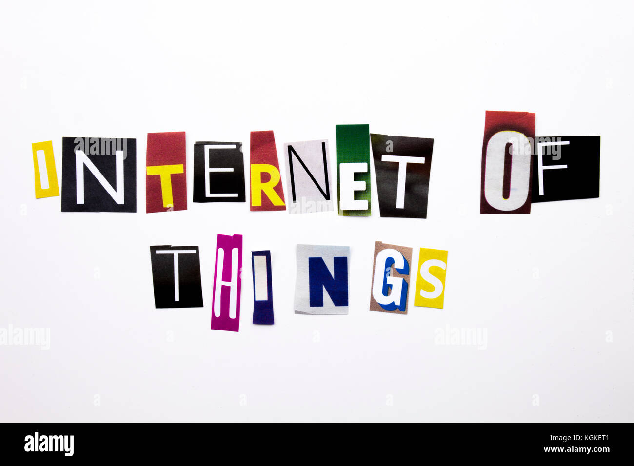 A word writing text showing concept of Internet Of Things made of ...