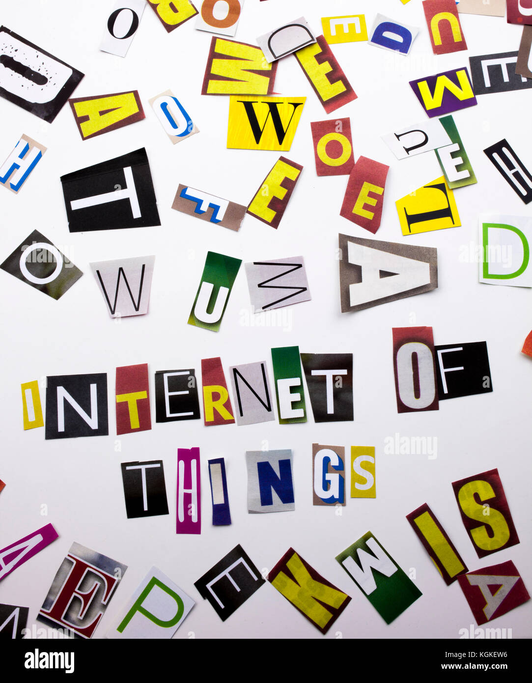 A word writing text showing concept of Internet Of Things made of ...