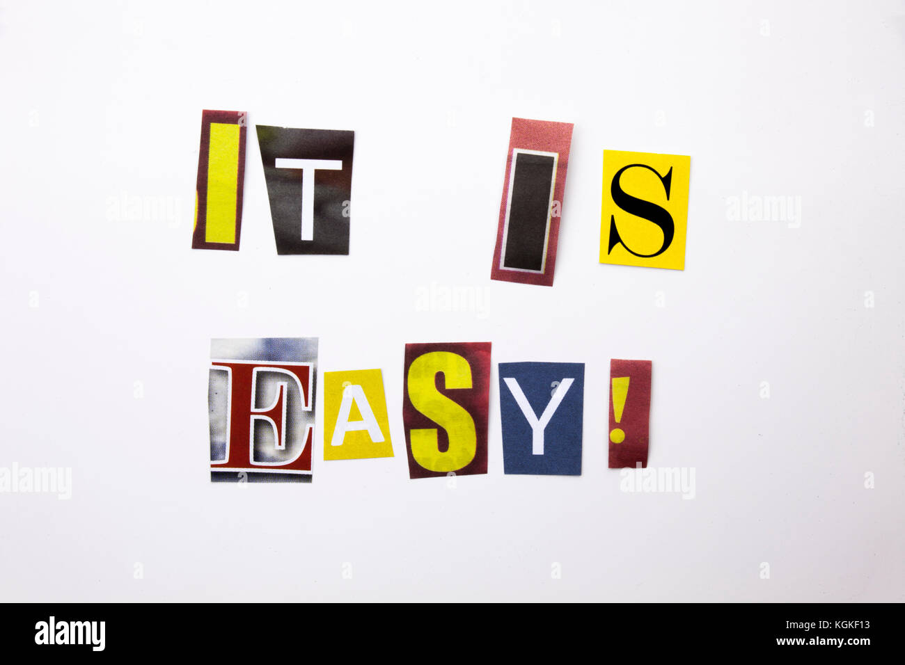 A word writing text showing concept of It Is Easy made of different ...