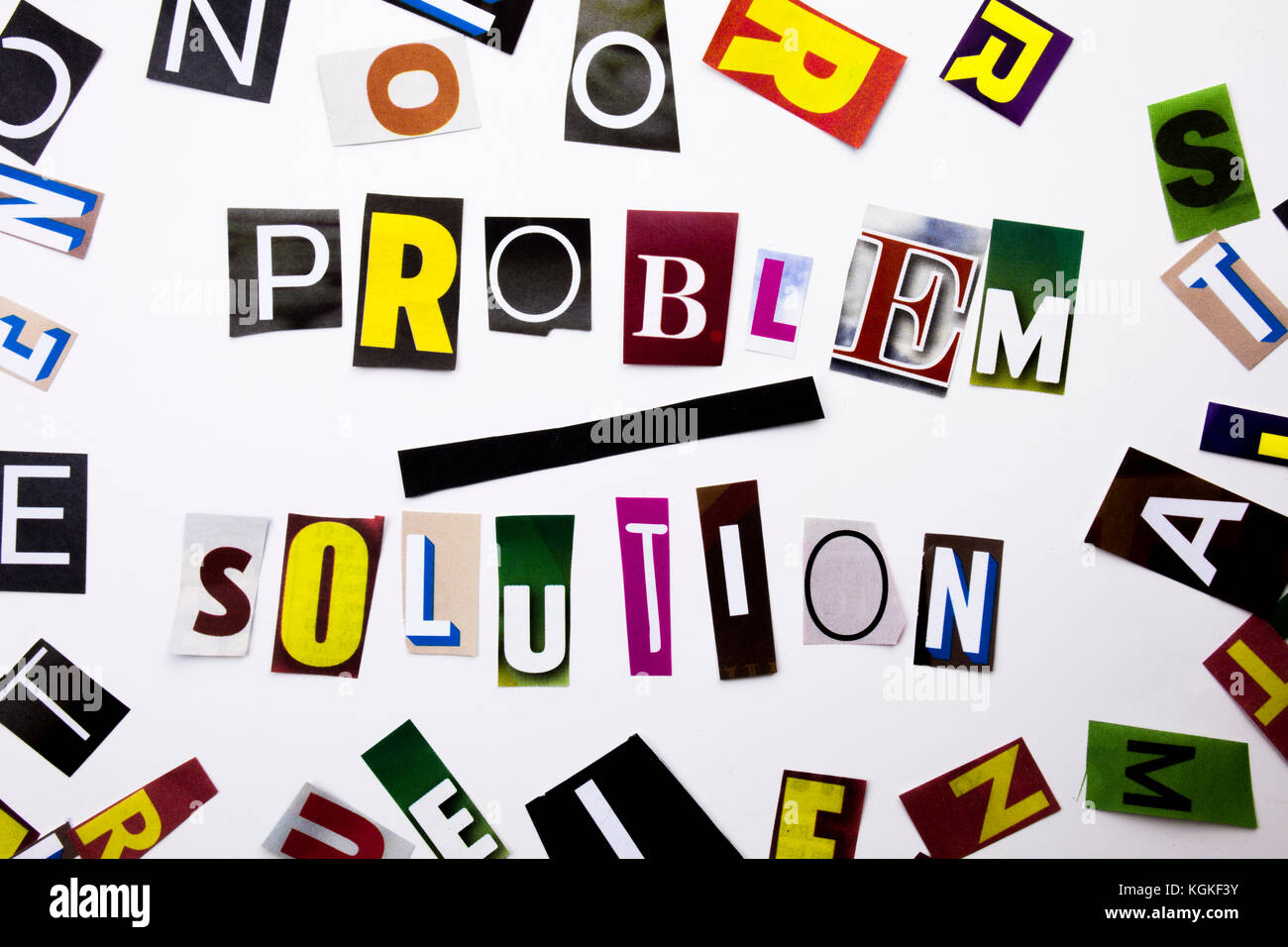 A word writing text showing concept of Problem Solution made of ...