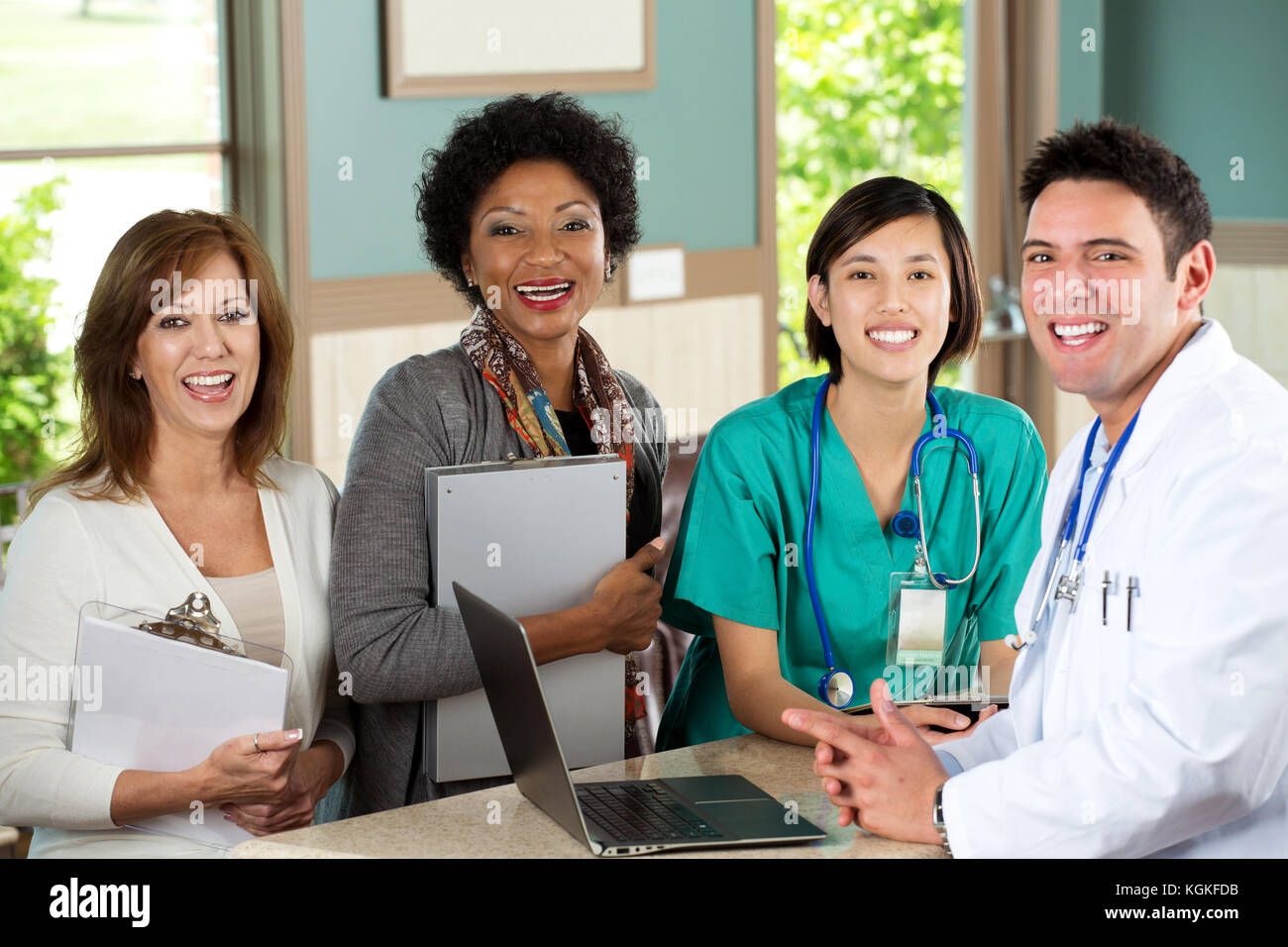 Nurse greeting patient hi-res stock photography and images - Alamy