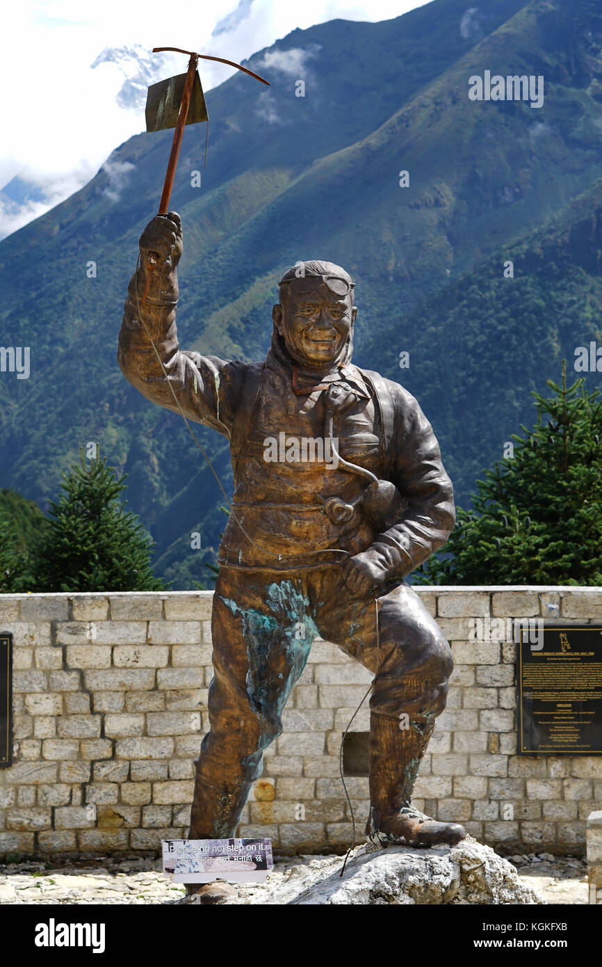 NAMCHE BAZAAR, NEPAL - 12 SEPTEMBER 2017: Sherpa Tenzing Norgay ...