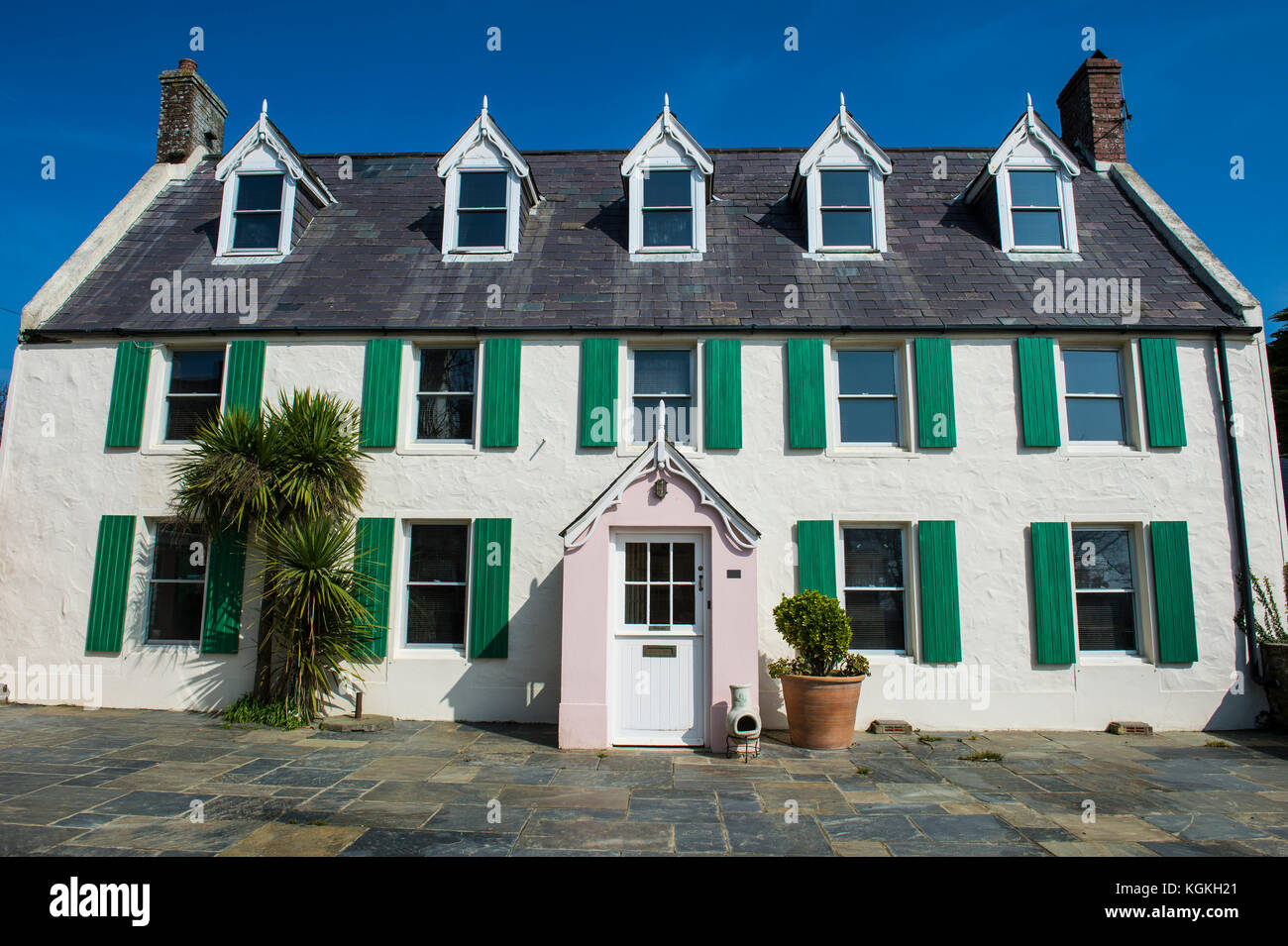 Historic house, main road The avenue, Insel Sark, Channel Islands ...