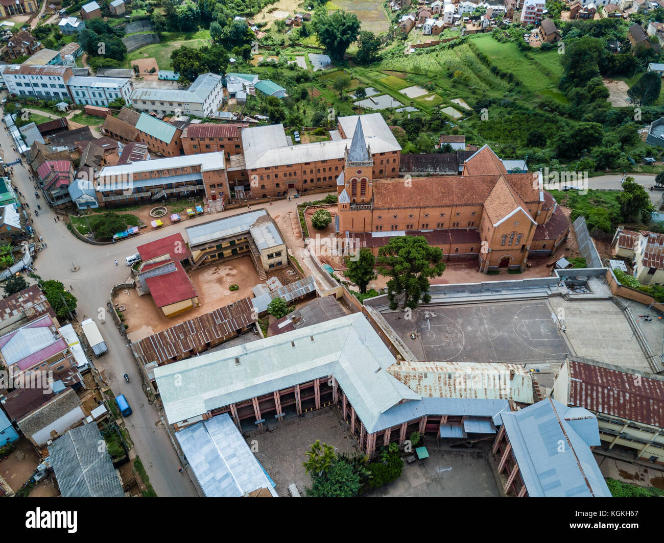 Church of Ambositra, Province of Fianarantsoa, Madagascar Stock Photo ...