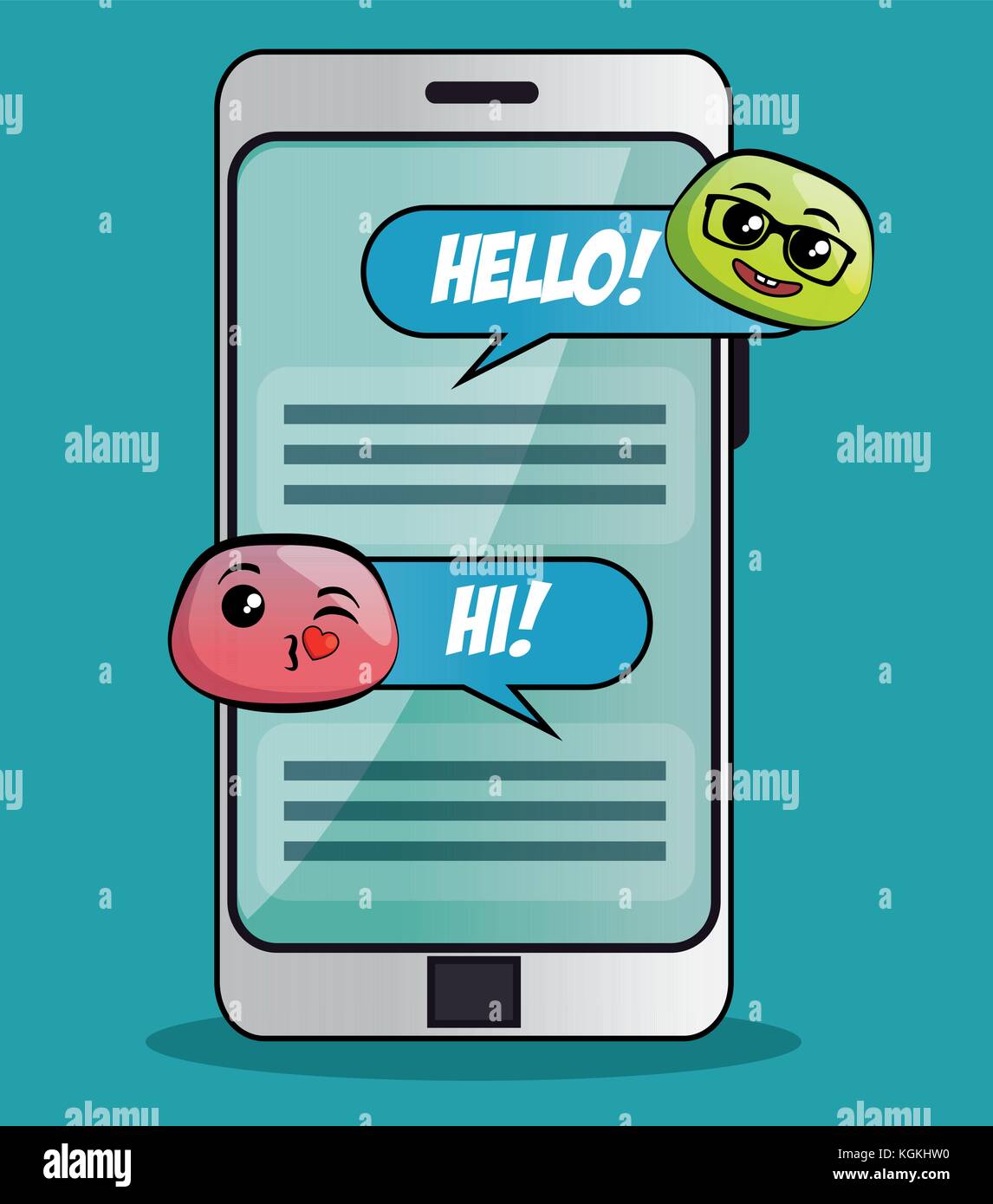 emoji message notification vector illustration graphic design Stock ...
