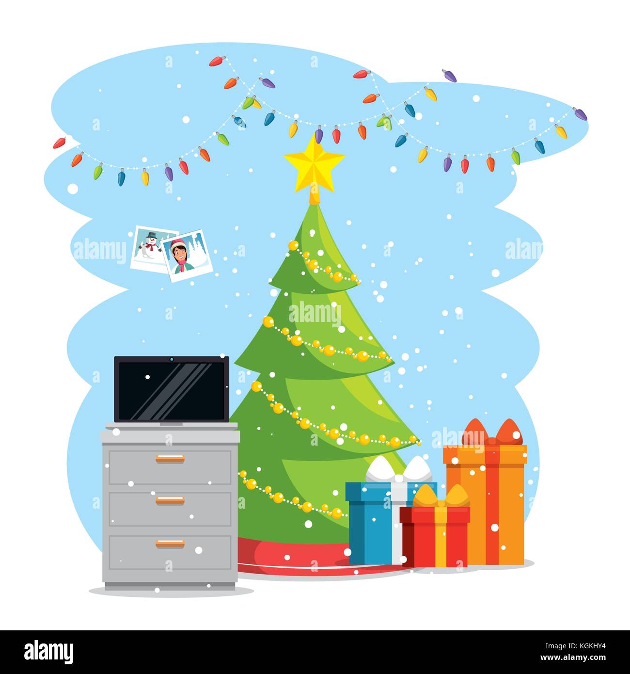 Christmas party table office Cut Out Stock Images & Pictures - Alamy