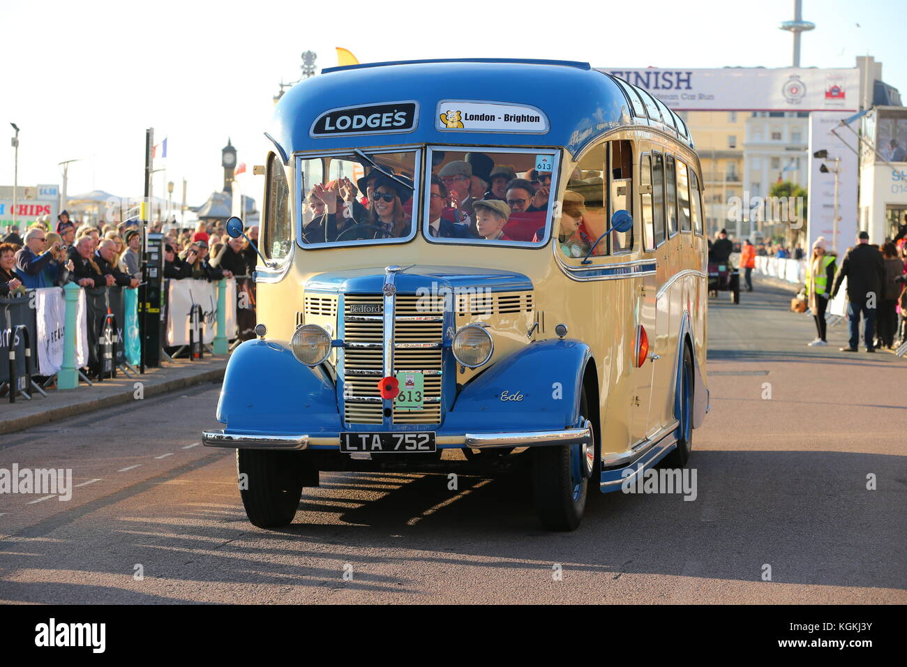 Alex Jones drives the Children in Need bus at the 2017 London to ...