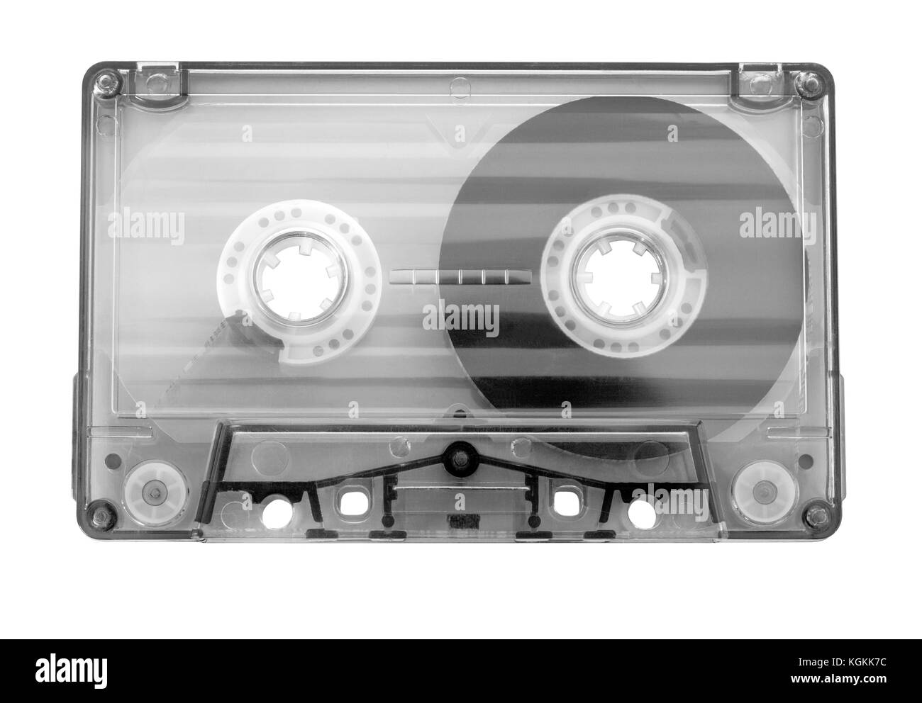 Close up of vintage audio cassette, isolated on white background. with ...