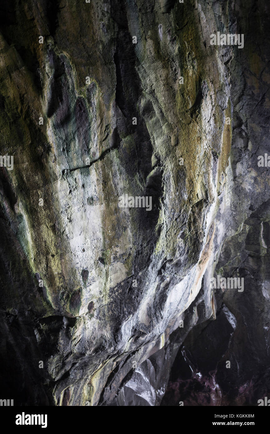 Cross section of the cliff at Camara de Lobos, Near Funchal, Madeira ...