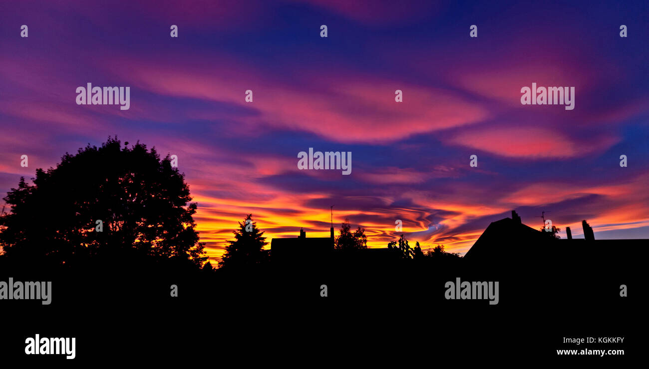 great sunset in milan italy Stock Photo - Alamy