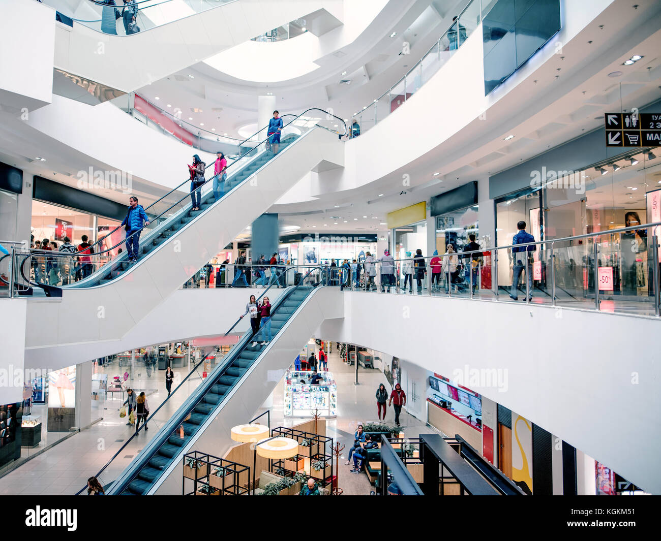 escalator at the Mall Stock Photo - Alamy