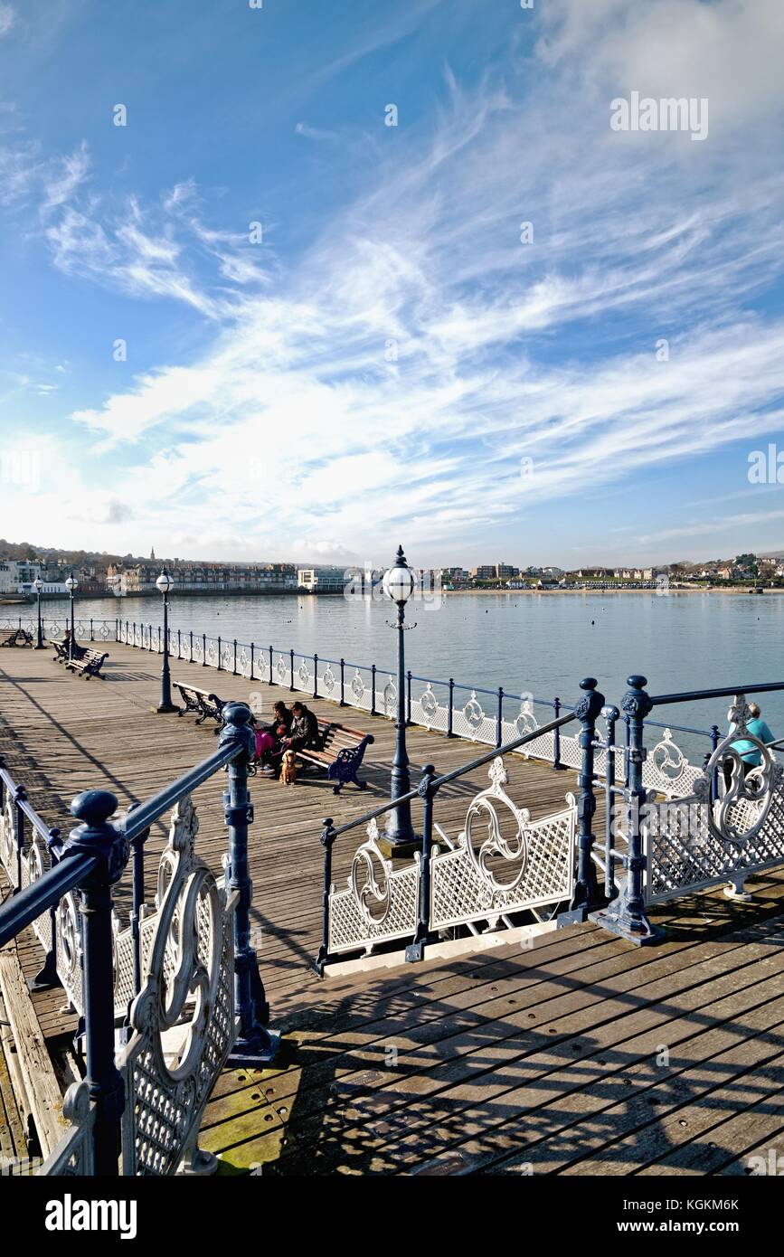 Swanage pier and bay, Swanage Isle of Purbeck Dorset UK Stock Photo - Alamy