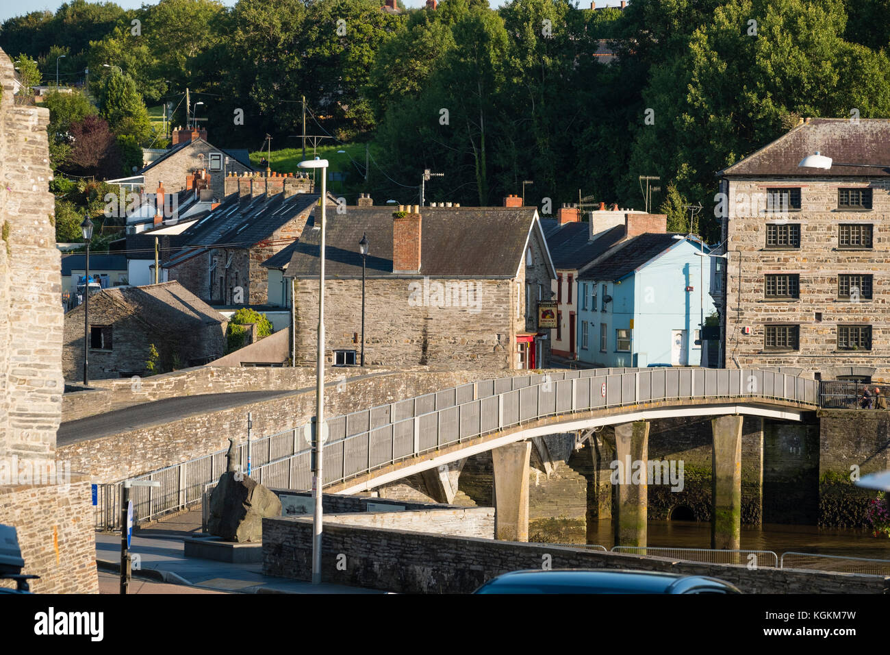 Cardigan town and the Teifi river, Ceredigion, Wales, UK Stock Photo ...