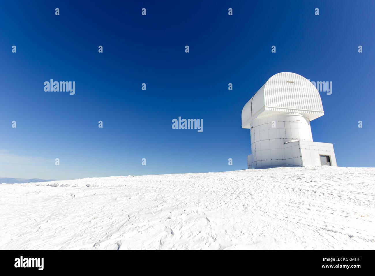 small observatory on the top of a mountain with snow Stock Photo - Alamy