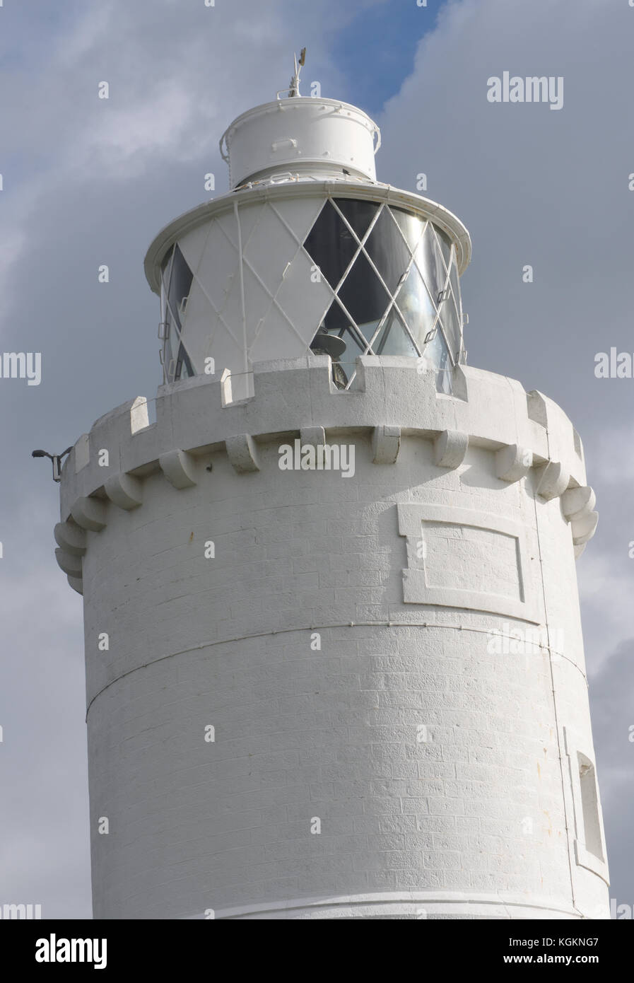 The top of the lighthouse and the lantern room of the Start Point ...