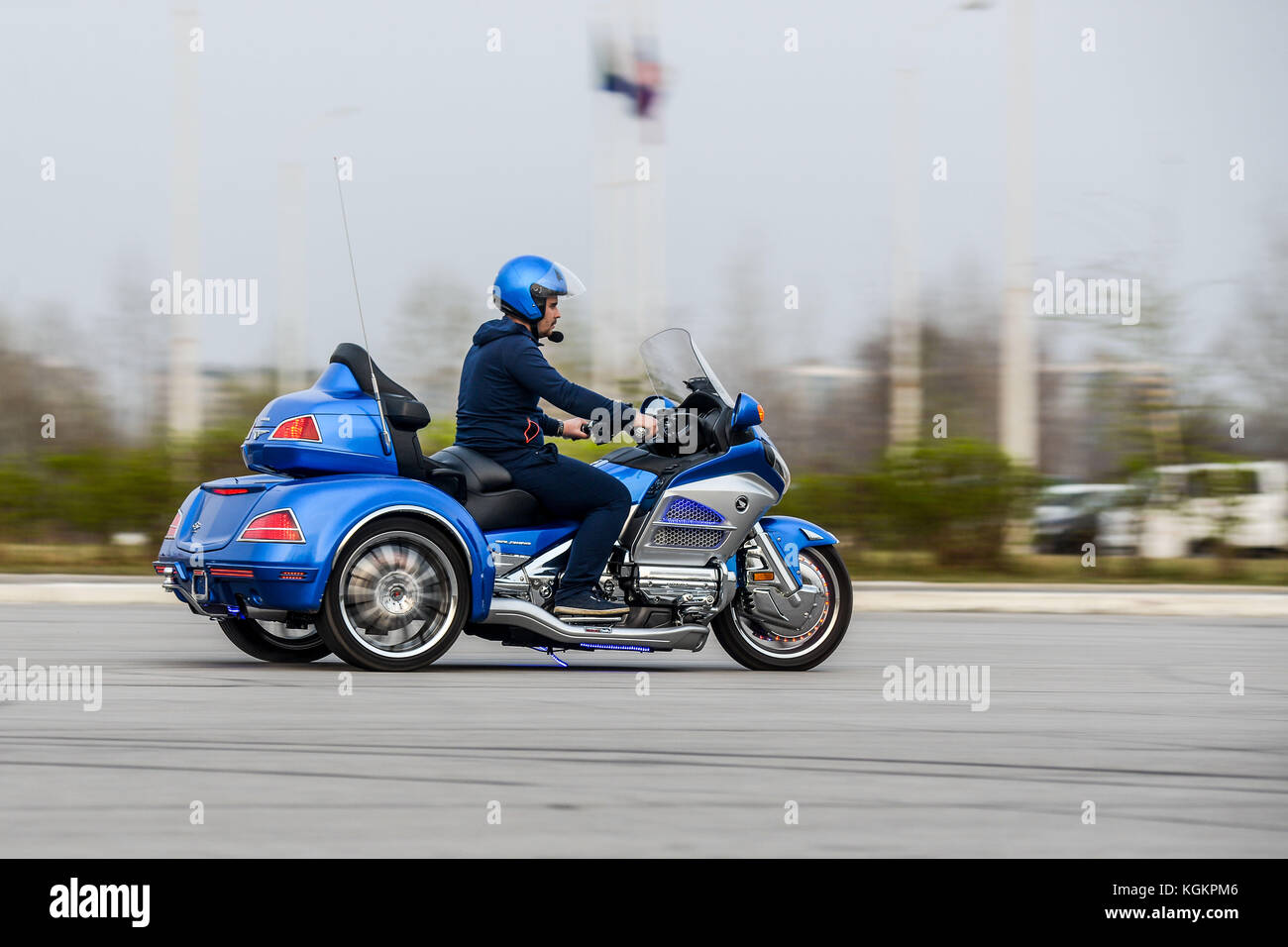 KHABAROVSK, RUSSIA - May 3, 2017: Honda Trake three-wheeled motorbike ...