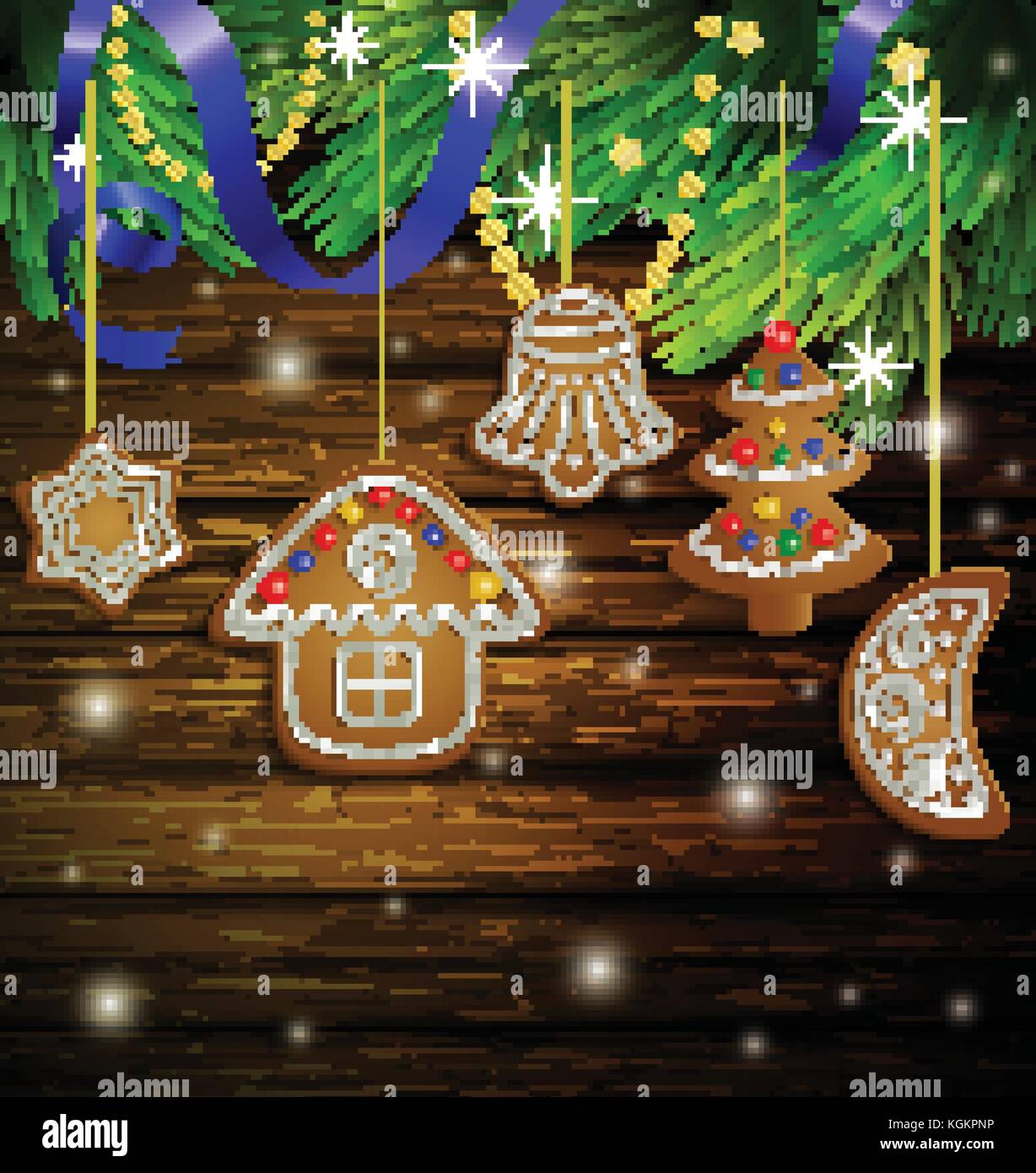 Gingerbread snowflake isolated on Stock Vector Images - Alamy